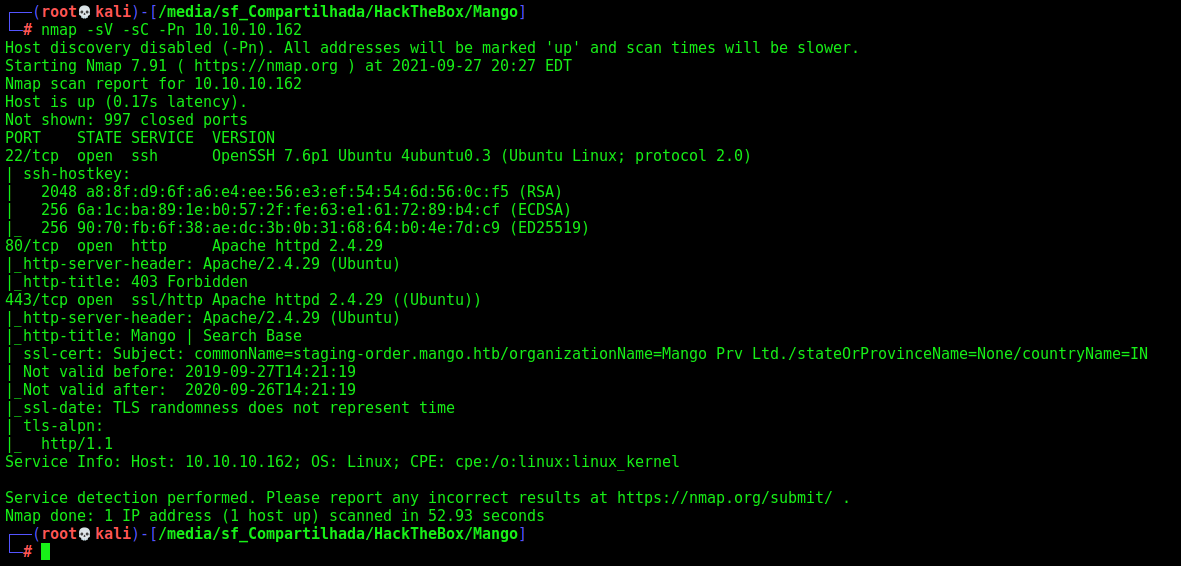 HackTheBox - Mango | 0x4rt3mis